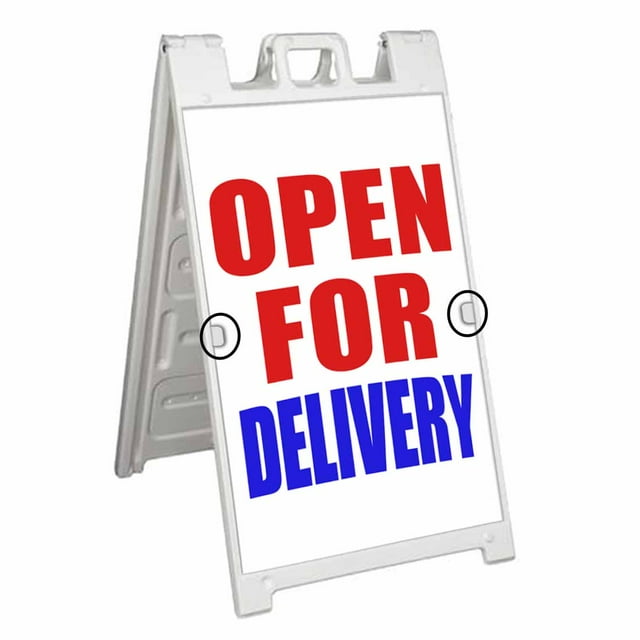 Open For Delivery (24" X 36") Deluxe A-Frame Signicade, Includes 2 ...