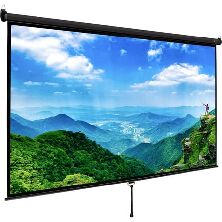 MPLUS Projector Screen 100 inch 16:9 4K HD Manual Pull Down with Metal ...