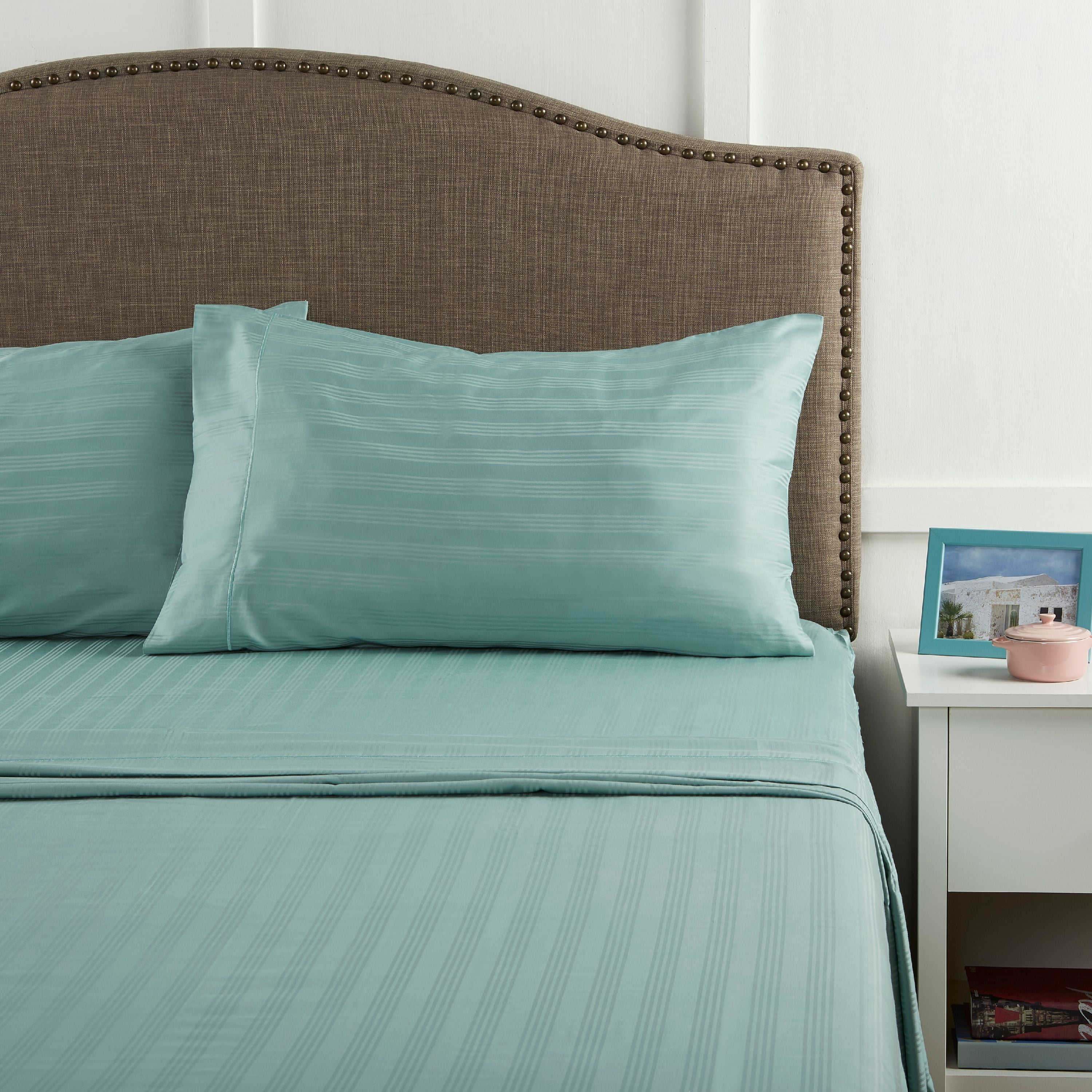 Better Homes Gardens 400 Thread Count Damask Performance Aqua Queen Better Homes Gardens 400 Thread Count Damask Performance Aqua Queen