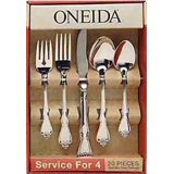 Oneida True Rose 20-Piece Stainless Steel Silverware Flatware Set ...