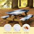 Abstract Art Picnic Table Cover with Bench Covers Blue Gray Color Block ...