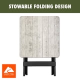 Ozark Trail 19-inch Gray Wood Grain Plastic Folding Camp Side Table ...