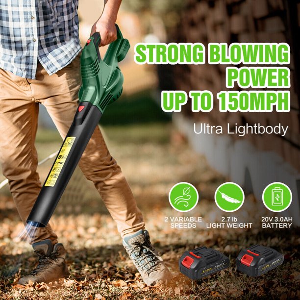 JahyShow Cordless Leaf Blower Battery Operated: 20V Electric Mini ...