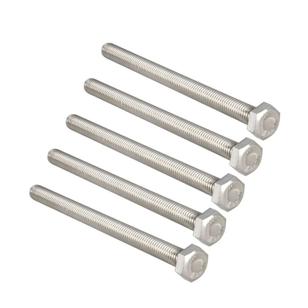 M8 x 110mm 1.25mm Thread Pitch Stainless Steel Hex Head Bolts 5 Pcs ...