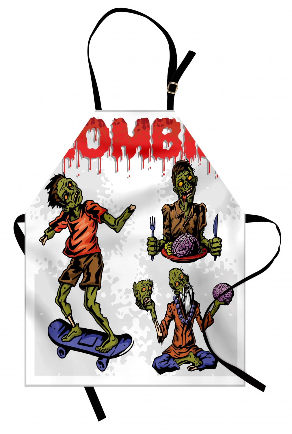 Zombie Apron Dead Man Eating Brain Cannibal Meditating Skate Boarding ...