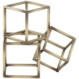 Studio 55D Tricube Antique Brass Finish 7 1/2" High Geometric Bookends ...