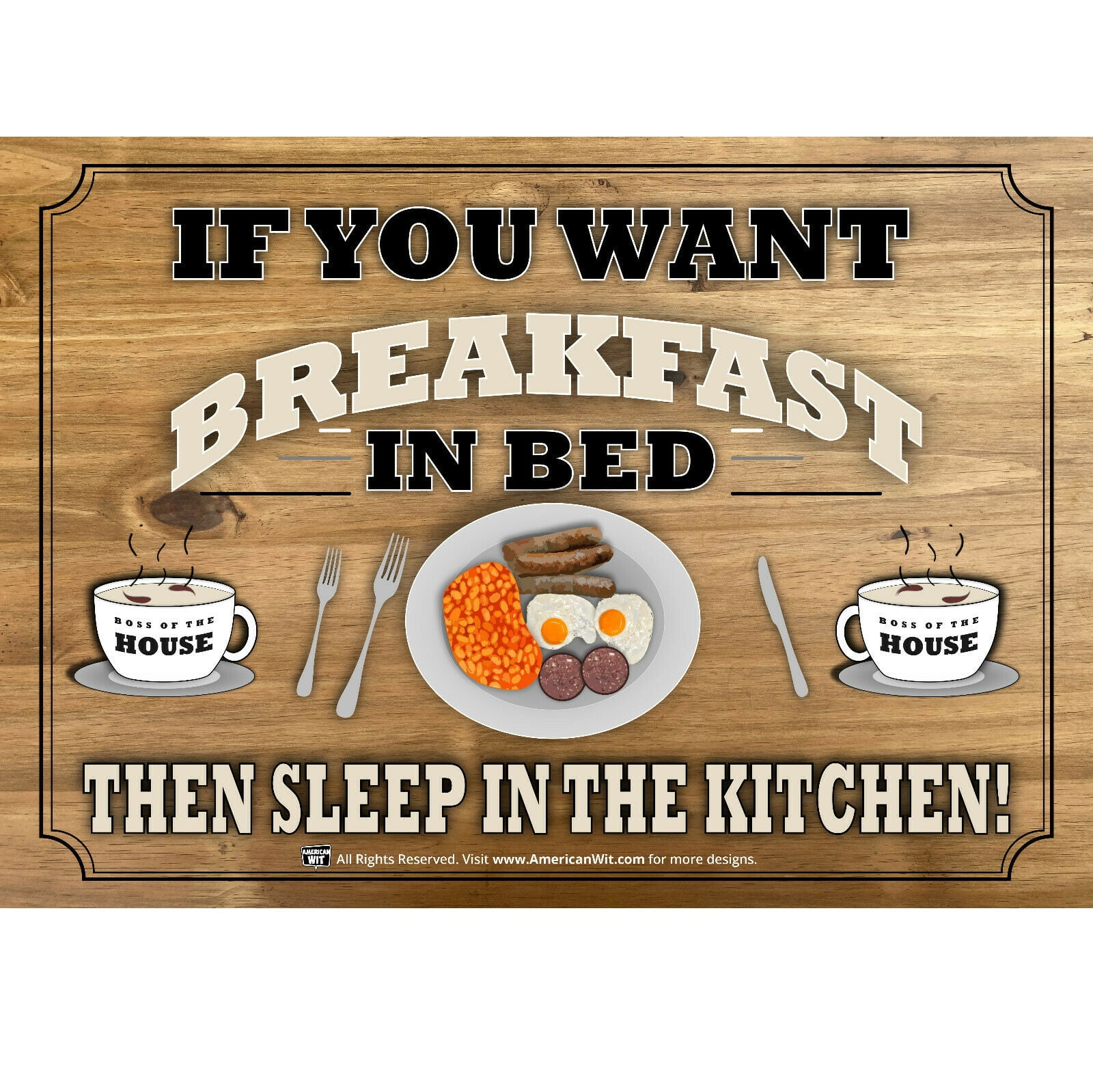 "If You Want Breakfast In Bed Then Sleep In the Kitchen!" Metal Tin ...