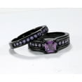 Matching Rings His Her Rings Couple Rings 1CT Purple CZ Women Wedding ...