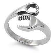 Wrench Ring Artistic Mechanic Tool .925 Sterling Silver Band Jewelry ...