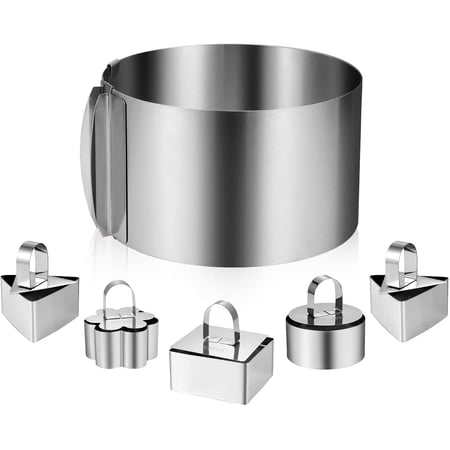 6 Pack Stainless Steel Cake Rings, Including 6 to 12 Inch Cake Mold ...
