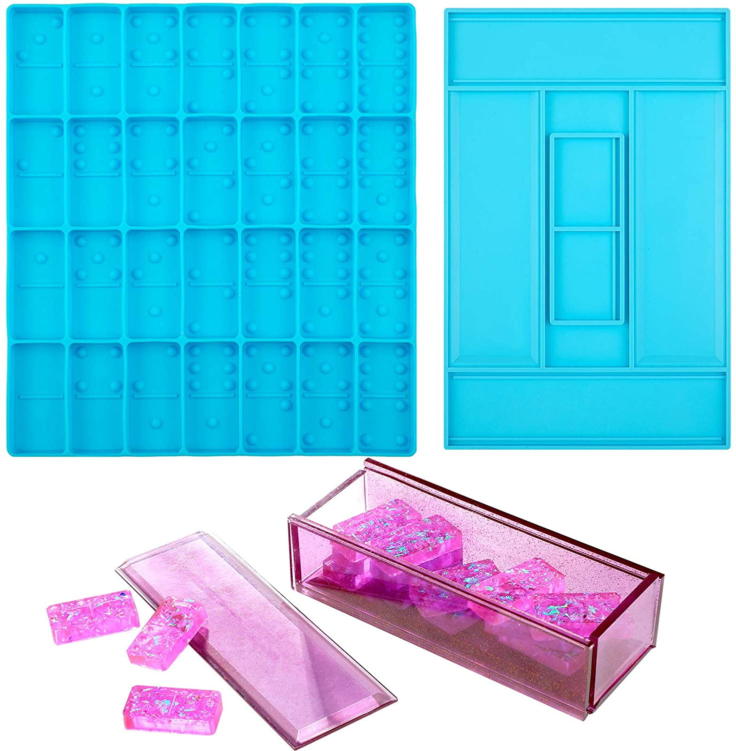 Home & Living Jewelry Storage domino box Handmade resin stash box card ...