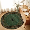Black Spiders 7' Round Rug for Living Room Conversation Area, Vintage ...
