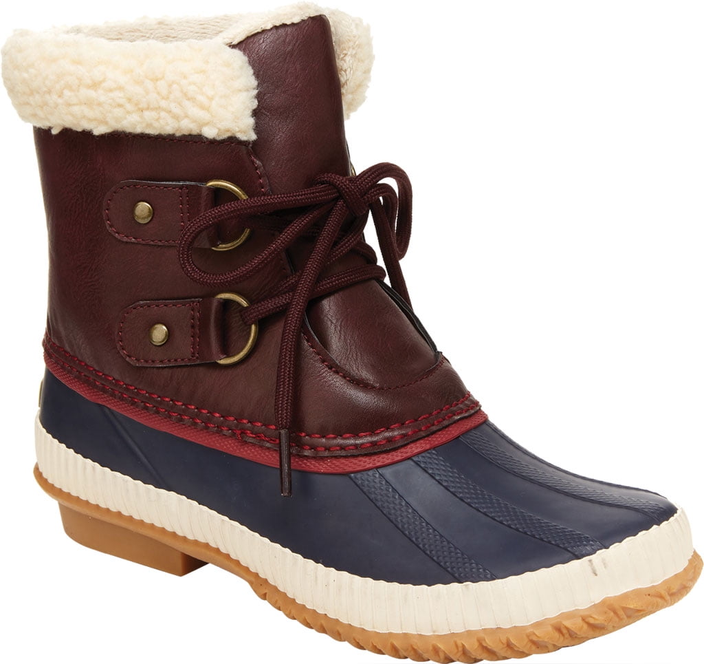 Women's Jambu JBU Cleveland Waterproof Duck Boot Burgundy Two Tone ...