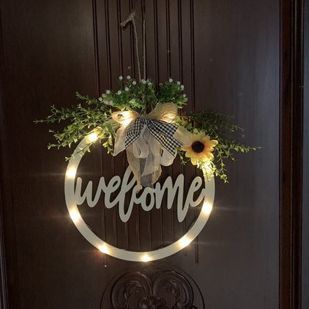 ZOELNIC Garland Letter Printed Hollow Design Wood Easter Welcome ...