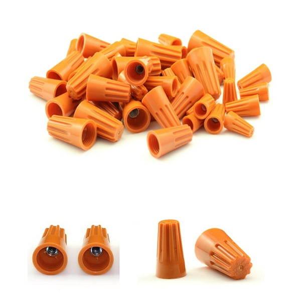 100 Pcs orange 8x15mm Electrical Wire Connectors Screw Terminals ...