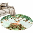 Cartoon Small Deer 3' Round Rug for Bathroom Accent Bedside Corner ...