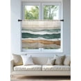 Abstract Wave Sheer Curtains 45 Inch Long 1 Panel Lines Green White ...