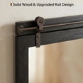 27"x49" Large Black Barn Door Mirror, Solid Wood Framed Accent Wall ...