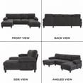 Sailvan 103.5" U-Shaped Sectional Sofa, Chenille Fabric Couch with Dual ...