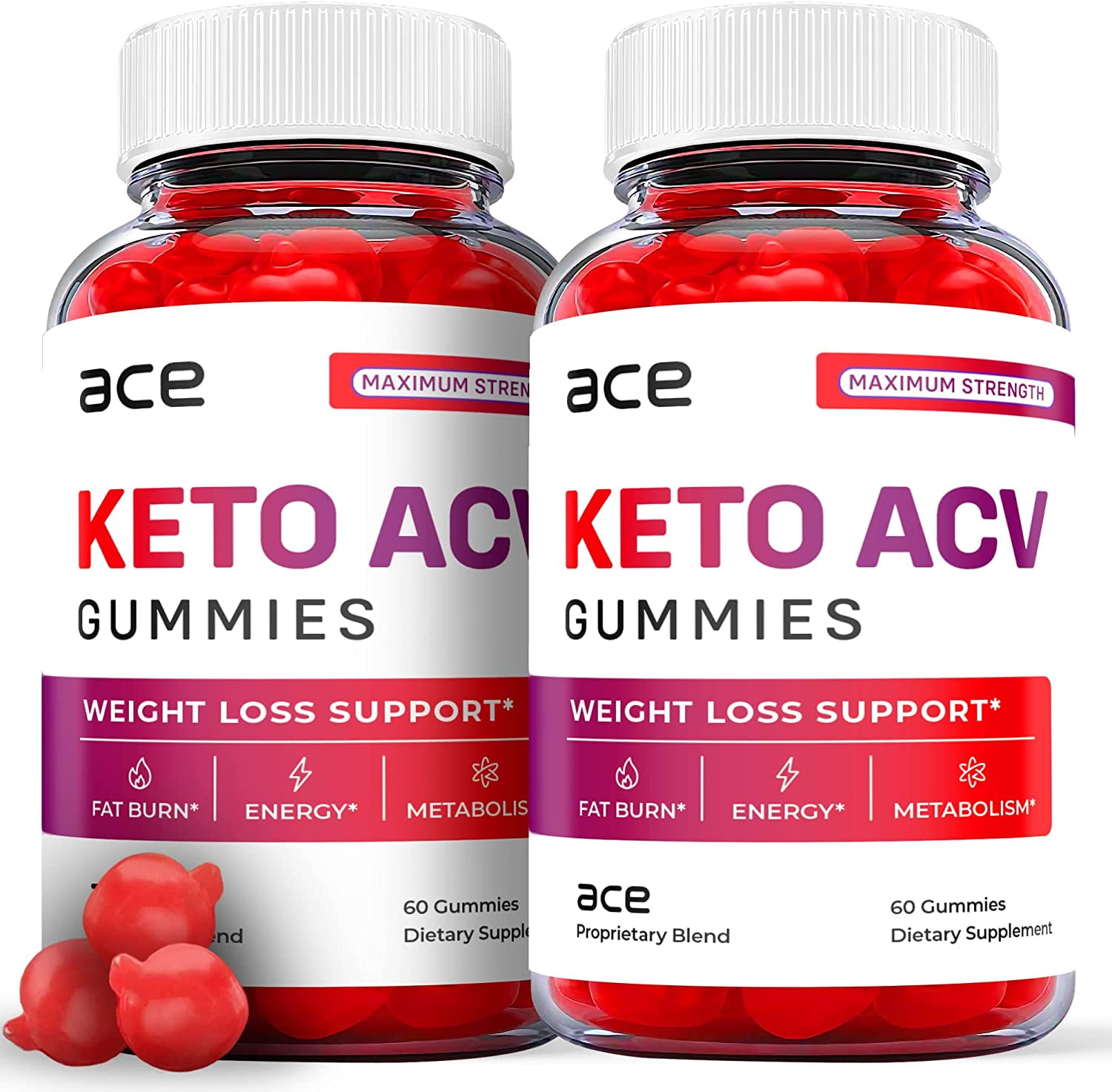 (2 Pack) Ace Keto ACV Gummies - Energy & Focus Boosting Dietary ...