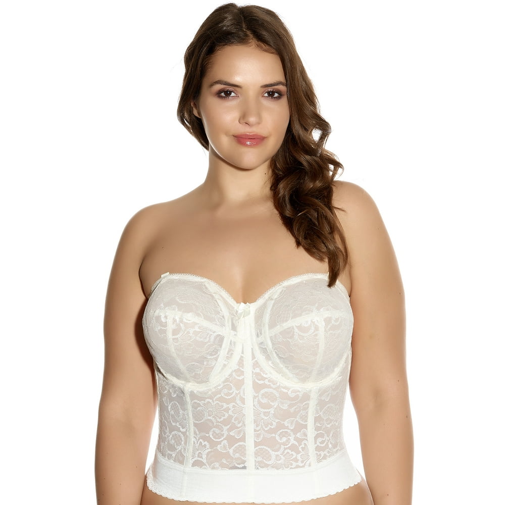 Goddess Goddess Bridal Women`s Plus Size Lace Bustier Bra 46b Ivory