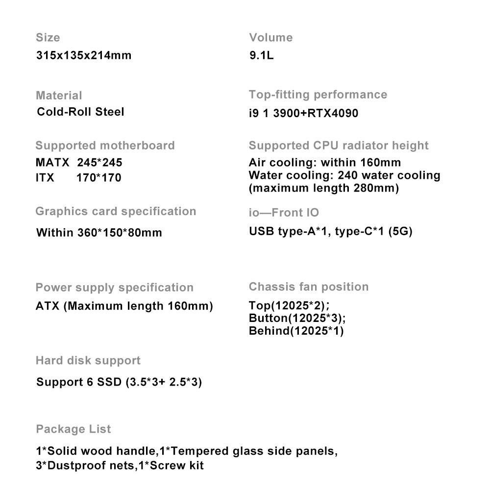 Portable Computer Case Cold Rolled Shell PC Gaming Case Desktop PC Case ...