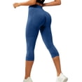 Capri Leggings for Womens Casual Yoga Pants Soft 3/4 Length Stretch ...
