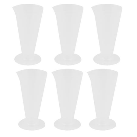 6 Pcs 50mL Plastic Cone Shape Beaker Laboratory Graduated Measuring ...