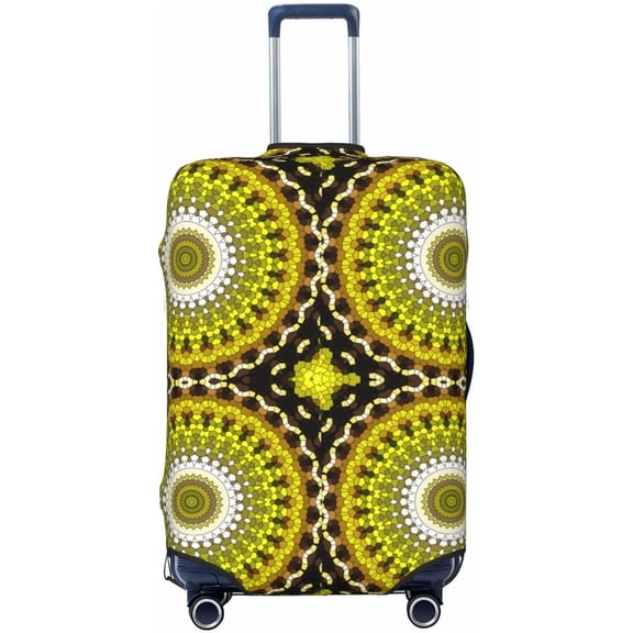 Yellow Mandala Luggage Cover Washable Elasticated Luggage Covers for ...