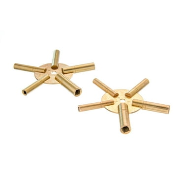 LARGE - 2pc Universal 5 Prong Brass Clock Key for Winding Clock, ODD ...
