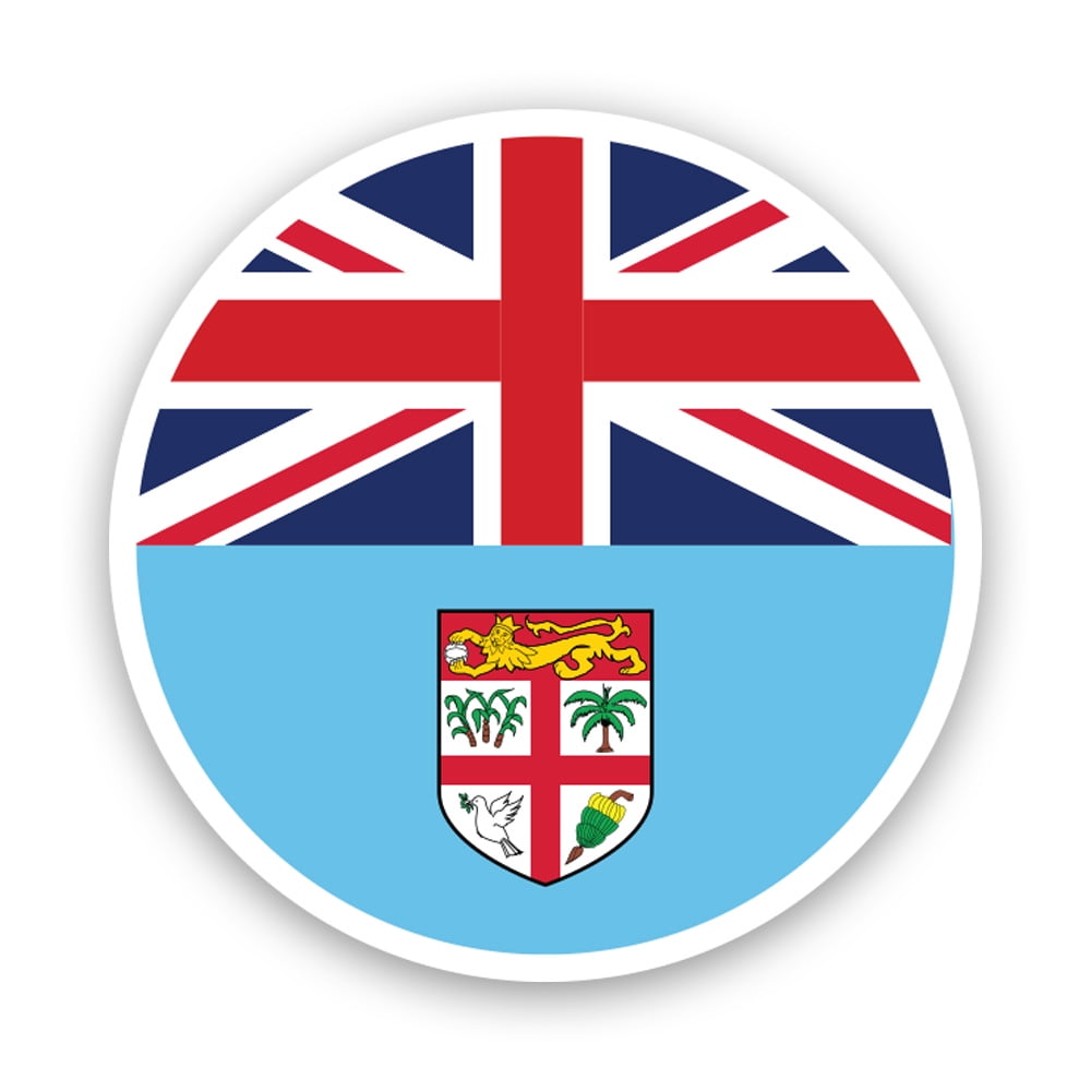 Round Fijian Flag Sticker Decal - Self Adhesive Vinyl - Weatherproof ...