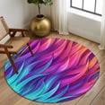 Abstract Gradient Art 6FT Round Area Rugs for Living Room Blue Purple ...