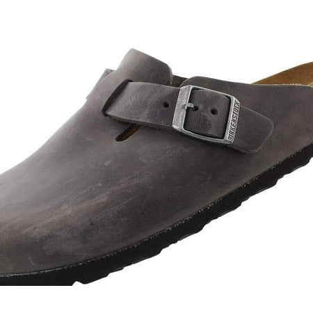 Birkenstock Unisex Boston Soft Footbed Iron Oiled Leather Clogs 40 R ...