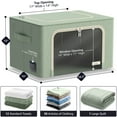 Sorbus Storage Bins with Metal Frame, Stackable & Foldable with Window ...
