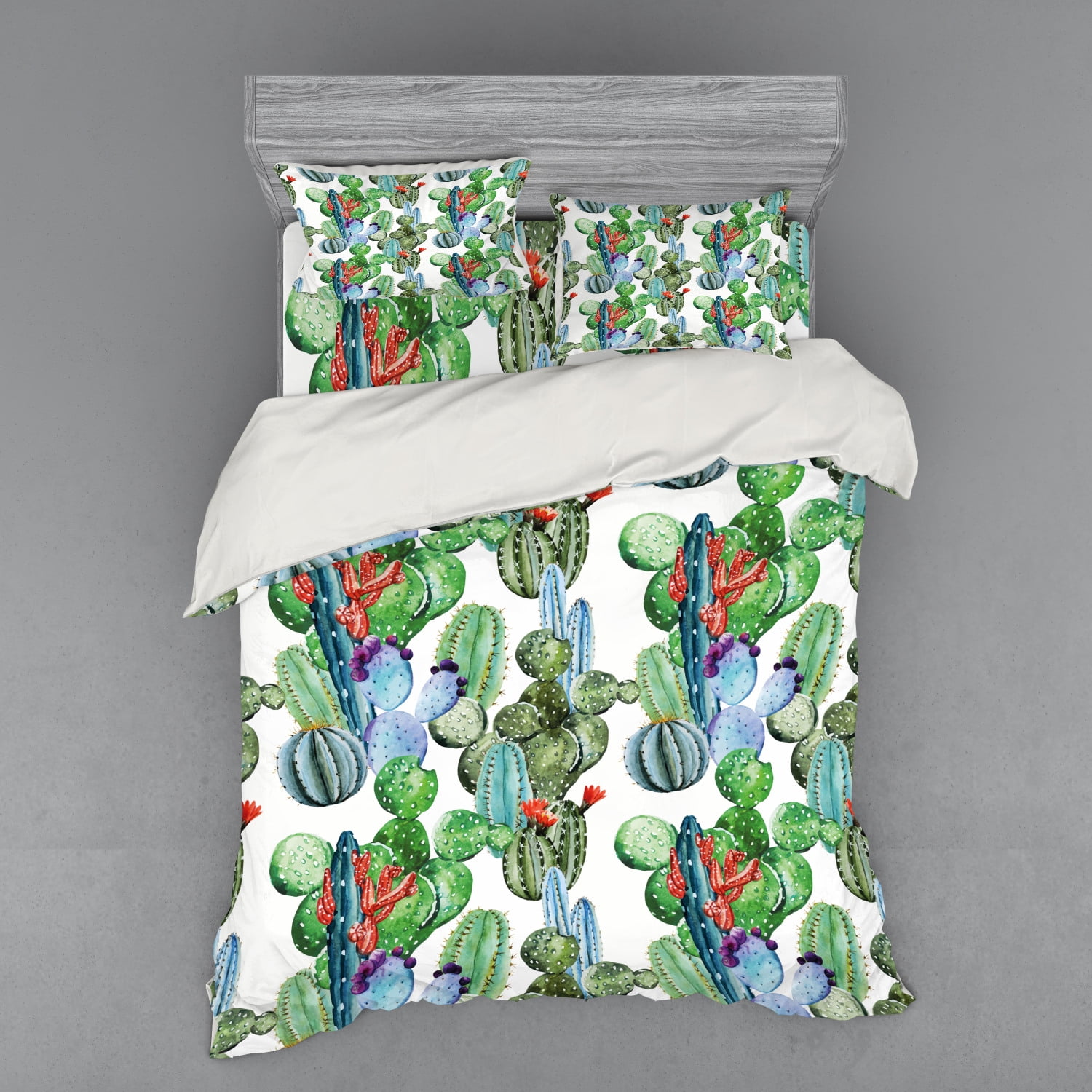 Ambesonne Cactus Bedding Set 4 Pcs, Various Types Art, Queen ...