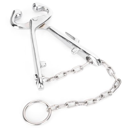 Cow Nose , Stainless Steel Bull Cattle Nose Ring Bovine Clip With Chain ...
