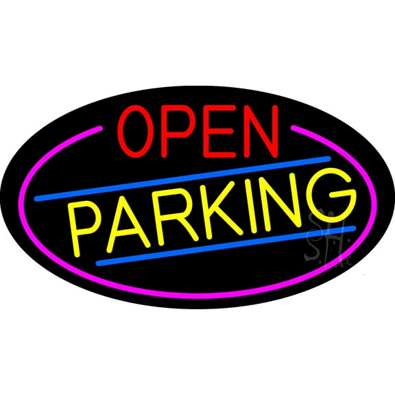 Yellow Printing Oval Red LED Neon Sign 13 x 24 - inches, Clear Edge Cut ...