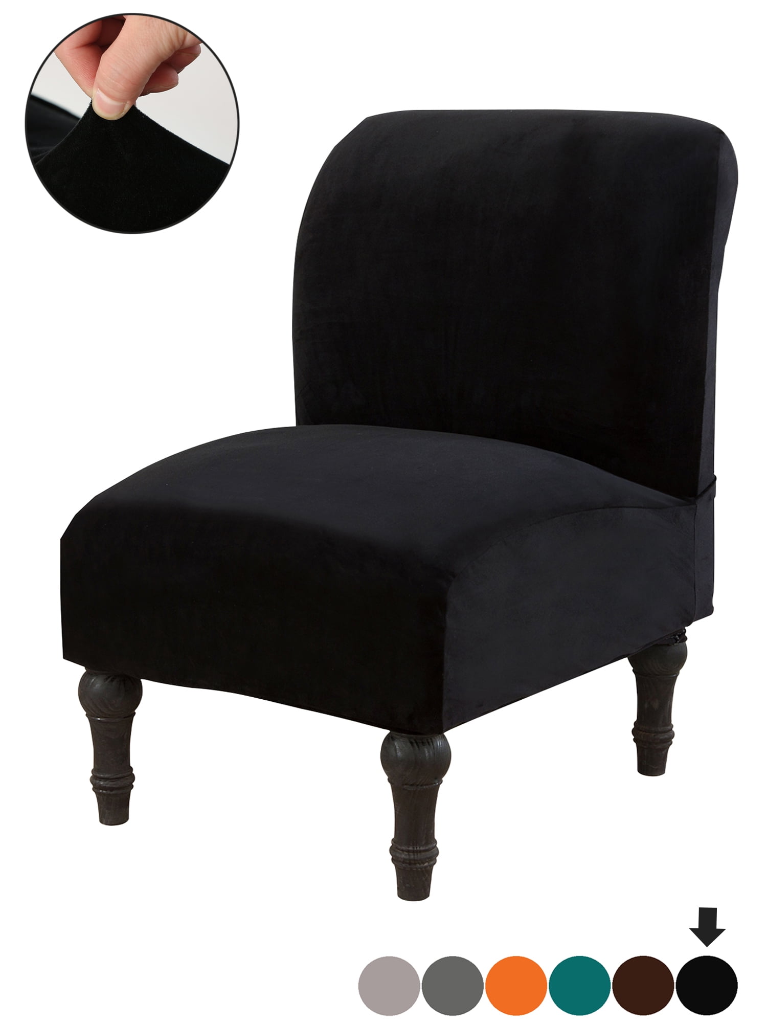 KBOOK Velvet Accent Chair Covers Stretch Armless Chair Slipcover ...
