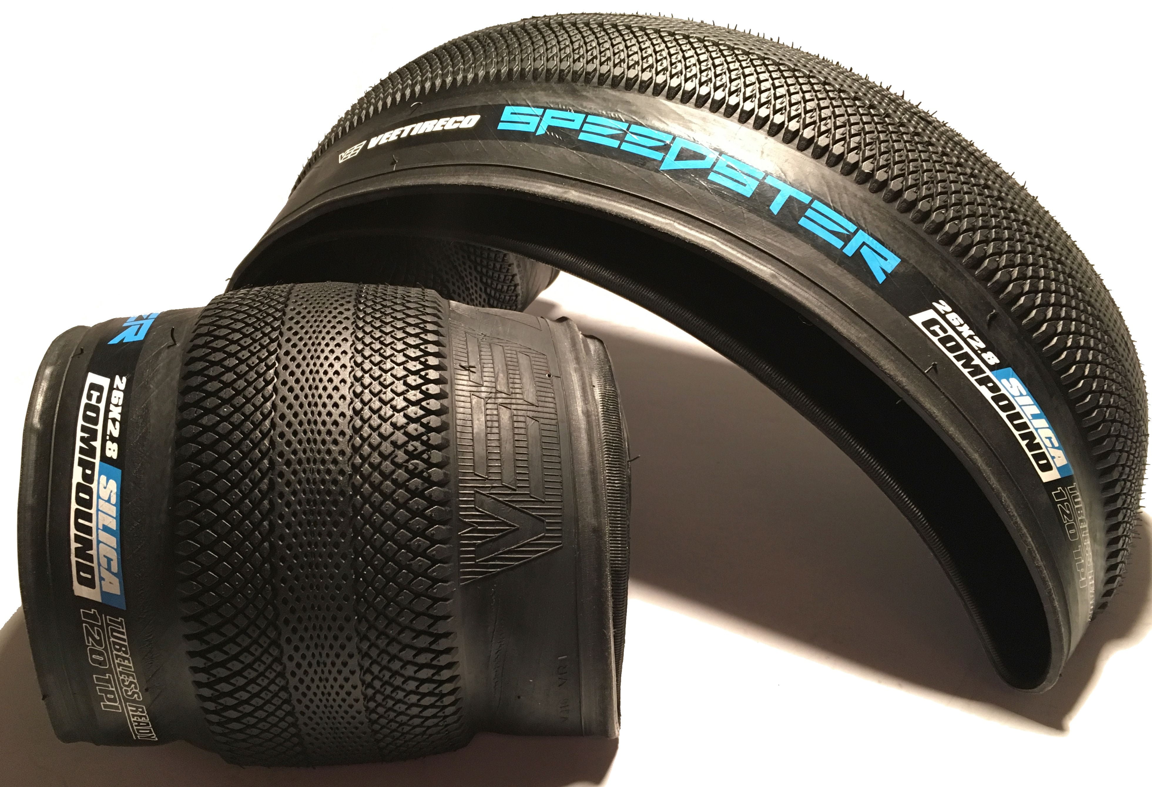 2 Vee Rubber Speedster 26x2.8 Pair of Bicycle Tires Folding Bead Silica ...