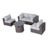 Living Source International Wicker / Rattan 4 Piece Seating Group in ...