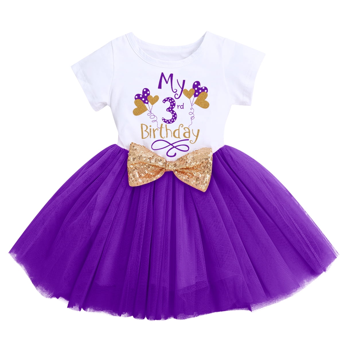 IBTOM CASTLE Toddler Baby Girls My 3rd Birthday Cake Smash Shinny ...