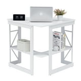 VECELO Easy Assembly Corner Desk with Keyboard Tray and Shelves ...