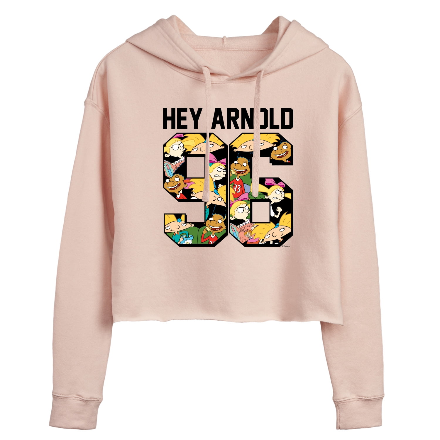 Hey Arnold! - Arnold 1996 - Juniors Cropped Pullover Hoodie - Walmart.com