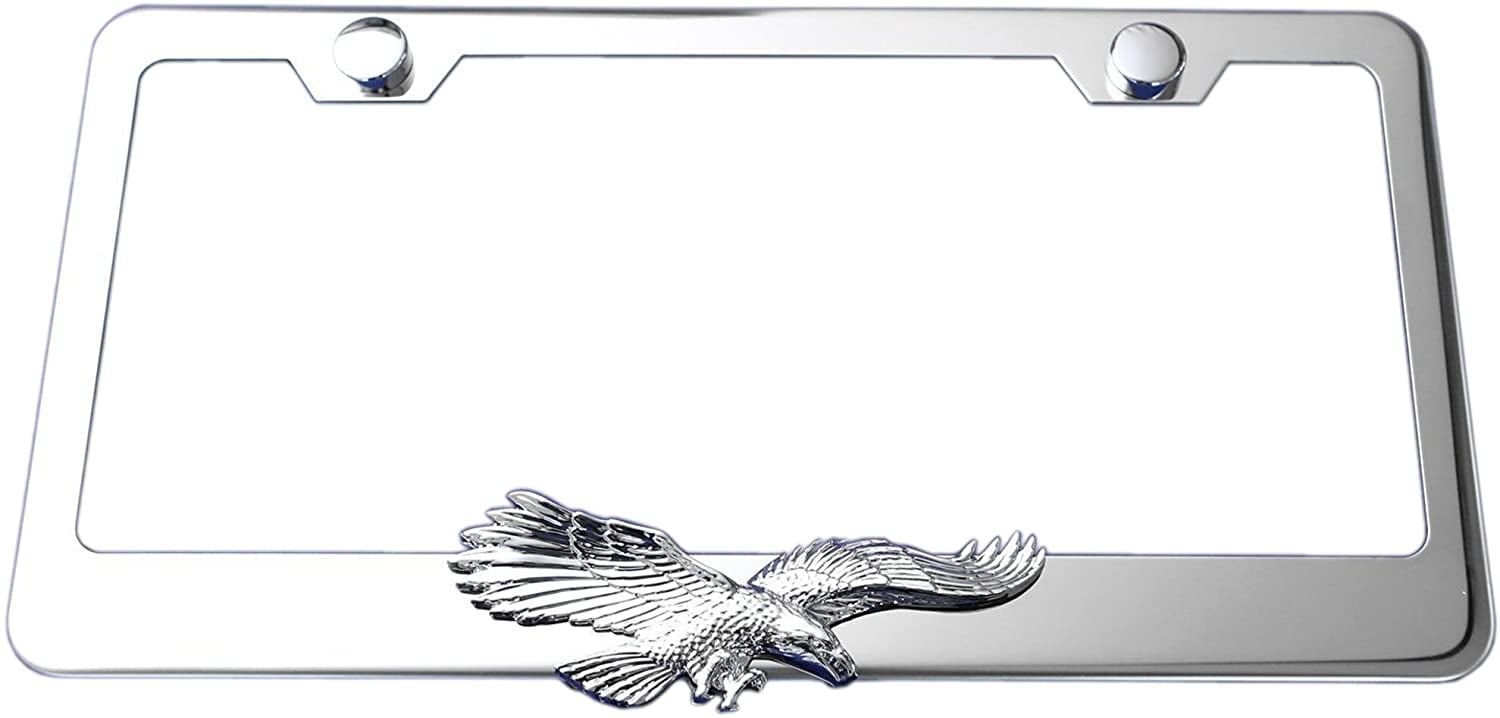 Flying Eagle 3D Chrome Emblem Polished Stainless Steel License Plate ...