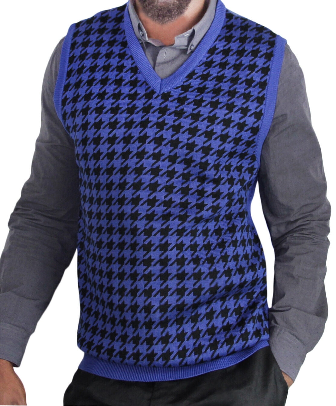 Blue Ocean Mens Houndstooth Sweater Vest (sv-777) - Walmart.com