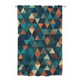 Abstract Check Texture Sheer Curtains 72 Inch Long 1 Panel Orange Green ...