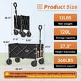 Collapsible Wagon Cart with Wheels Foldable, 360LBS Large Capacity ...