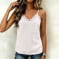 AherBiu Boho Tank Tops for Women Lace V Neck Spaghetti Strap Eyelet ...