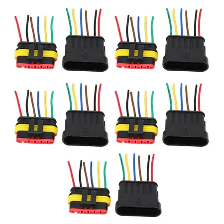 5 Pair Car 6 Pin Way Sealed Auto Waterproof Electrical Connector Plug ...