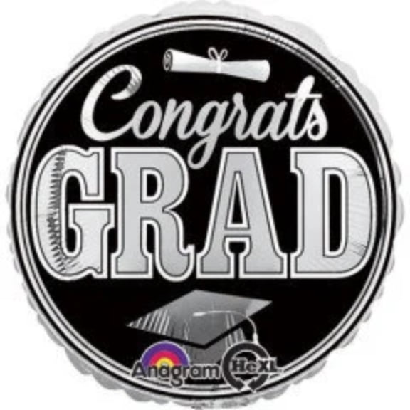 Anagram 8" Burgundy Graduation Standard Round Shape Mylar Foil Balloon ...